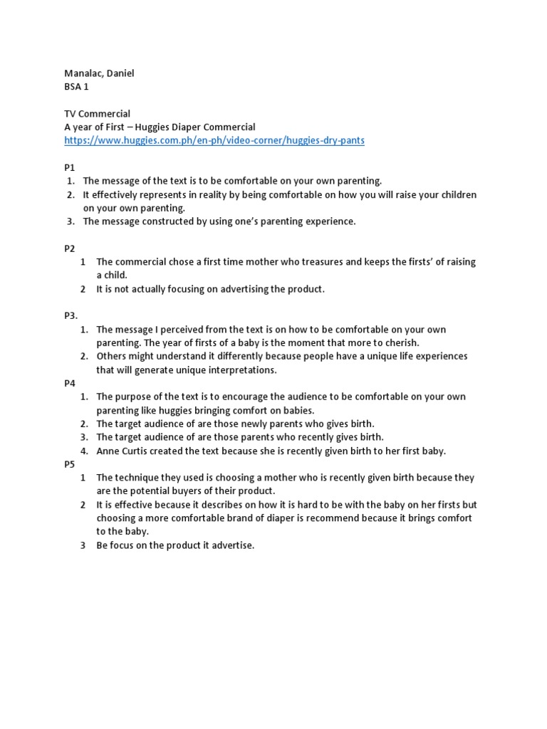 TV Commercial | PDF | Career & Growth | Wellness