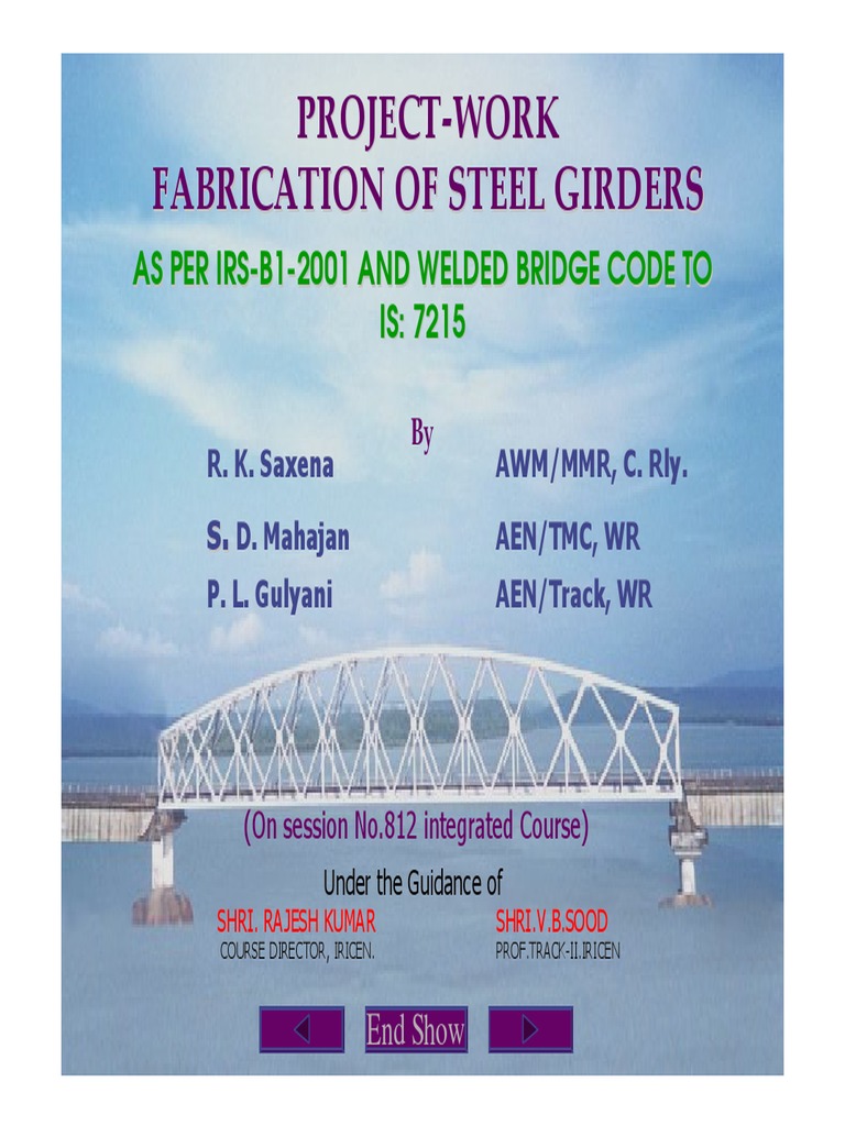 Fabrication of Steel Giders IRS B1-2011 | PDF | Metal Fabrication ...