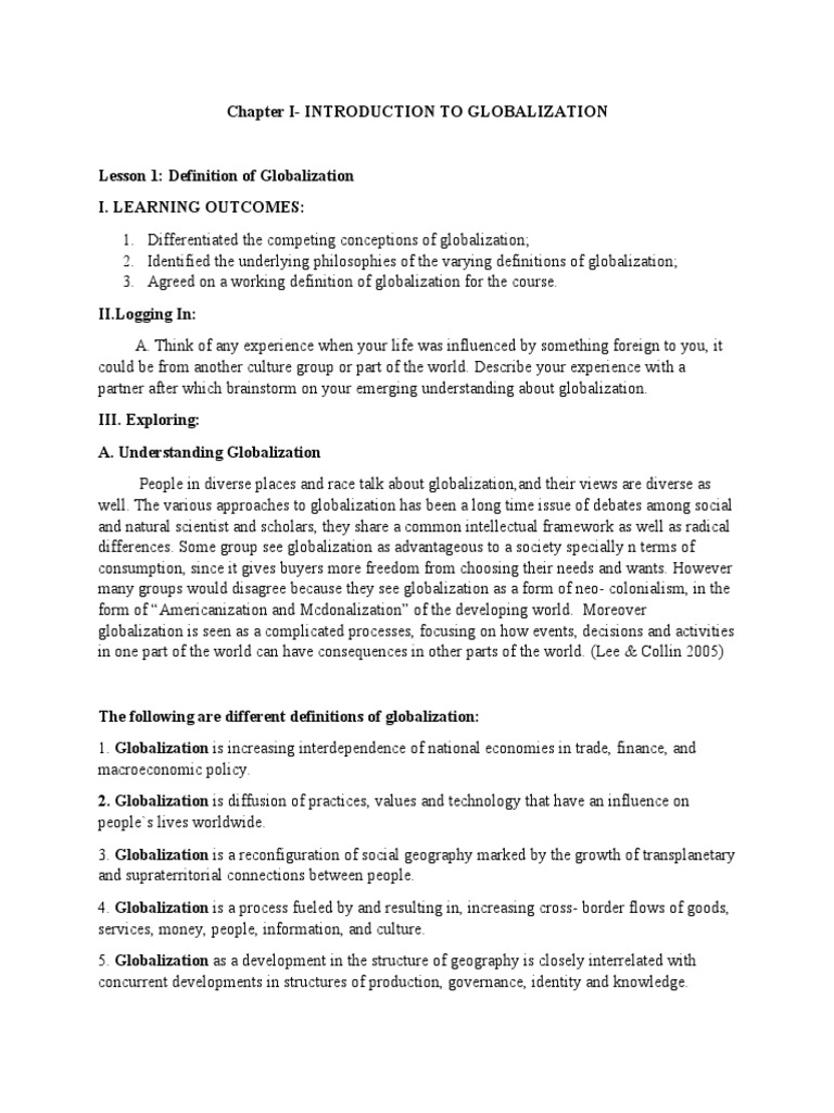 Introduction To Globalization | PDF | Globalization | Capitalism