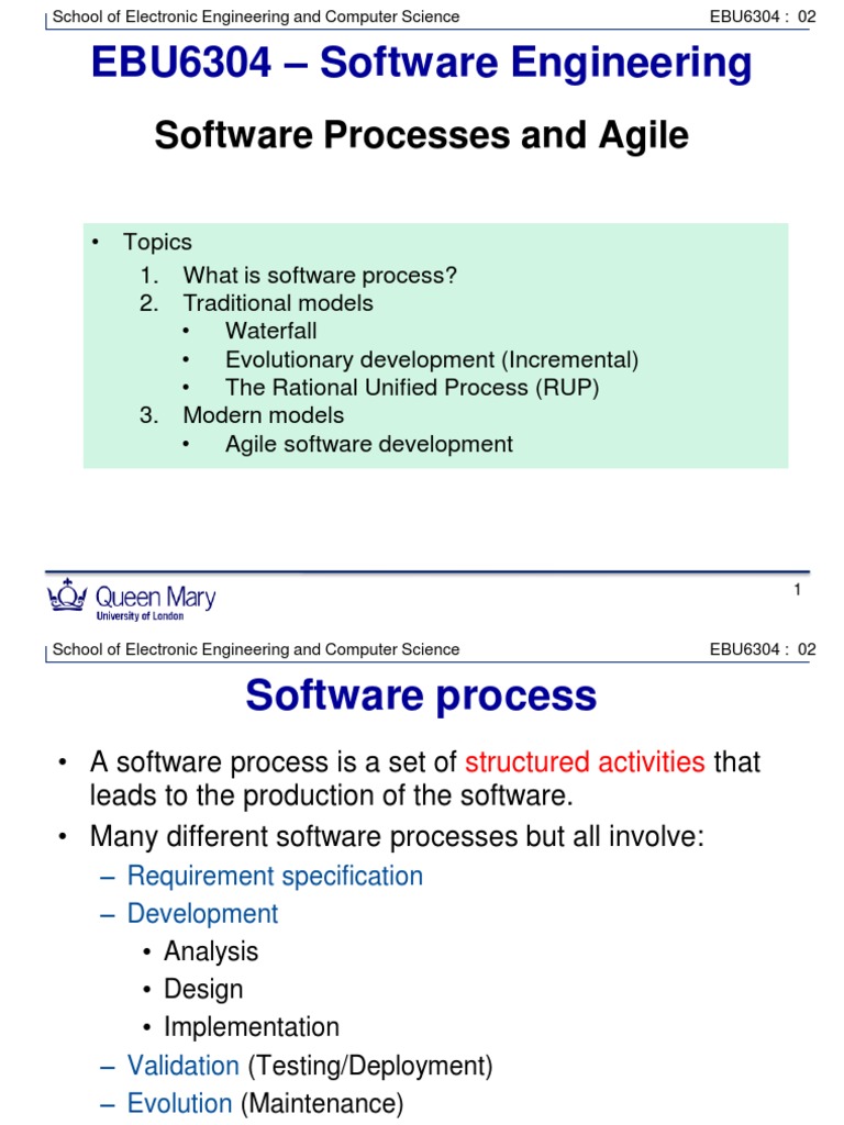 EBU6304 - Software Engineering: Software Processes and Agile | PDF | Agile Software Development ...