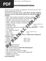 Chemistry Colors of Compounds List | PDF | Iron | Oxide