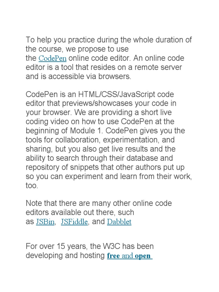 Codepen: Free and Open | PDF | Computers