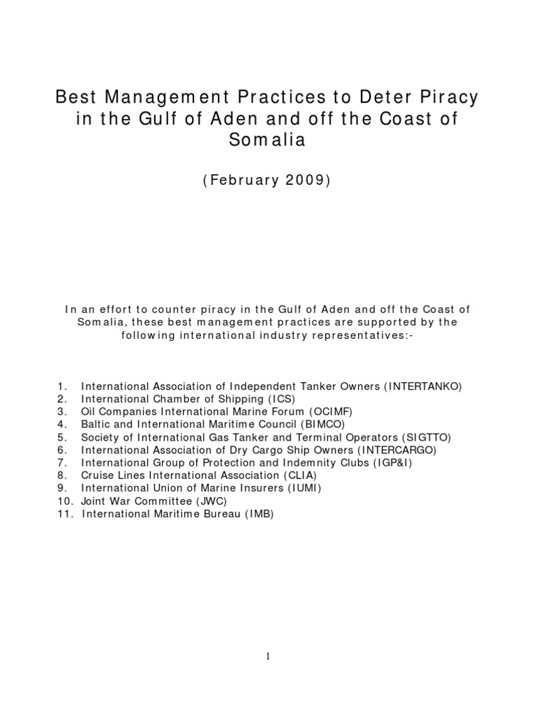 Piracy Best Management Practices Pdf Piracy Water Transport