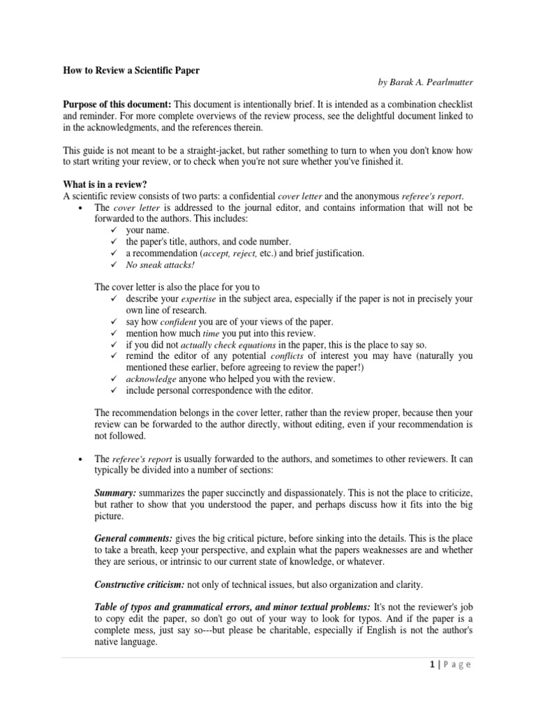 How To Review A Scientific Paper | PDF | Inquiry | Knowledge