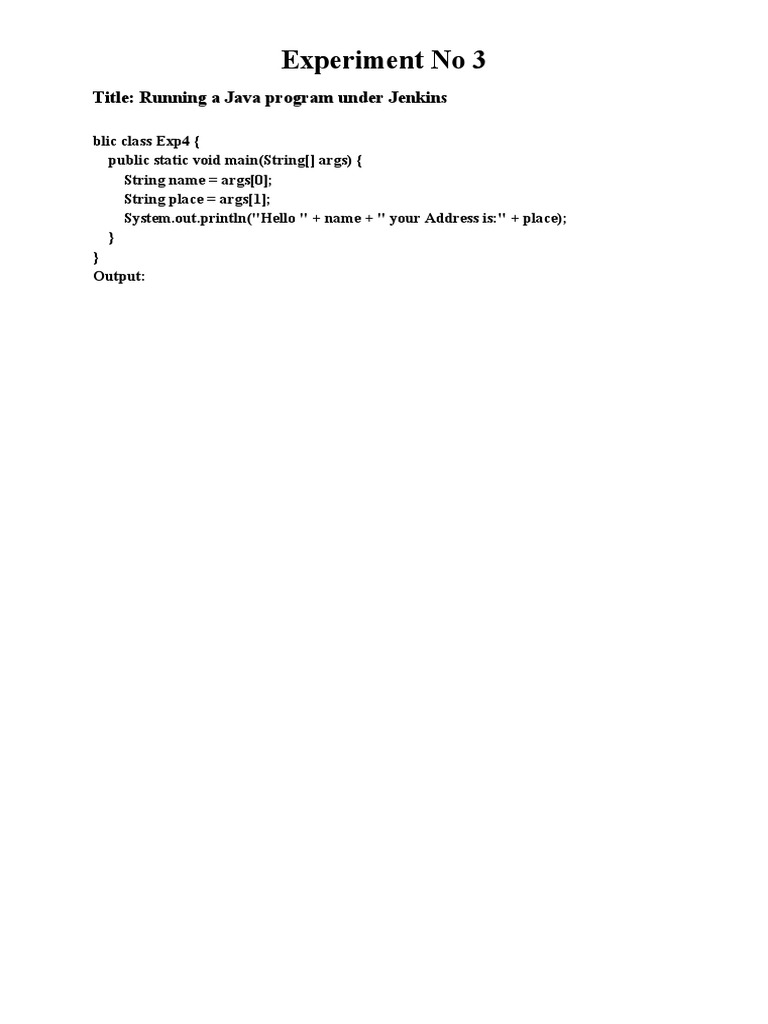 Experiment No 3: Title: Running A Java Program Under Jenkins | PDF | Computers