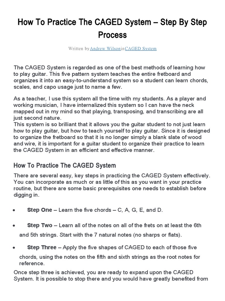 How To Practice The CAGED System | PDF | Guitars | Scale (Music)