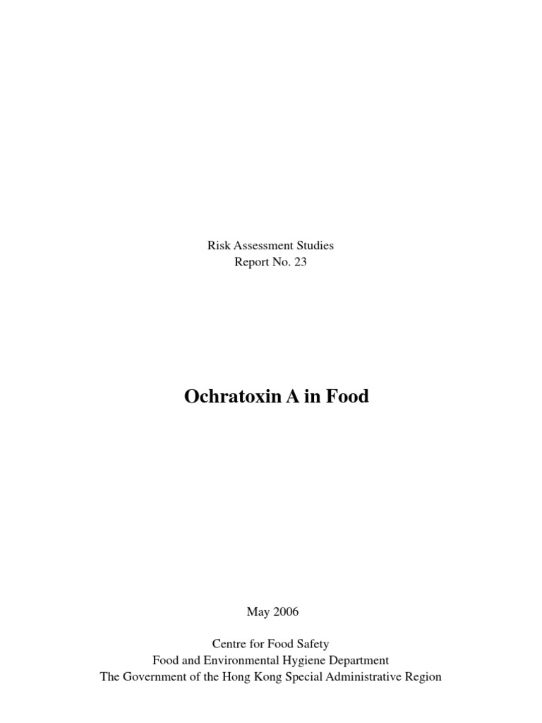 Ochratoxin A in Food (Okratoksin) | PDF | Mycotoxin | Foods