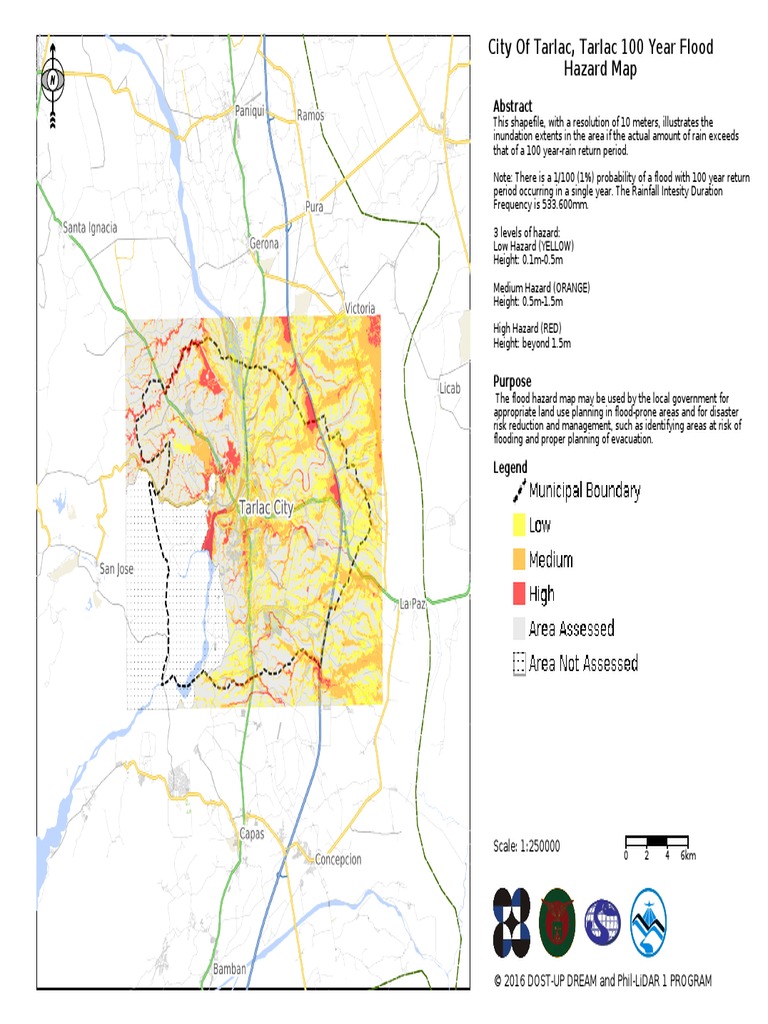Tarlac 100 Year Flood Hazard Map | PDF