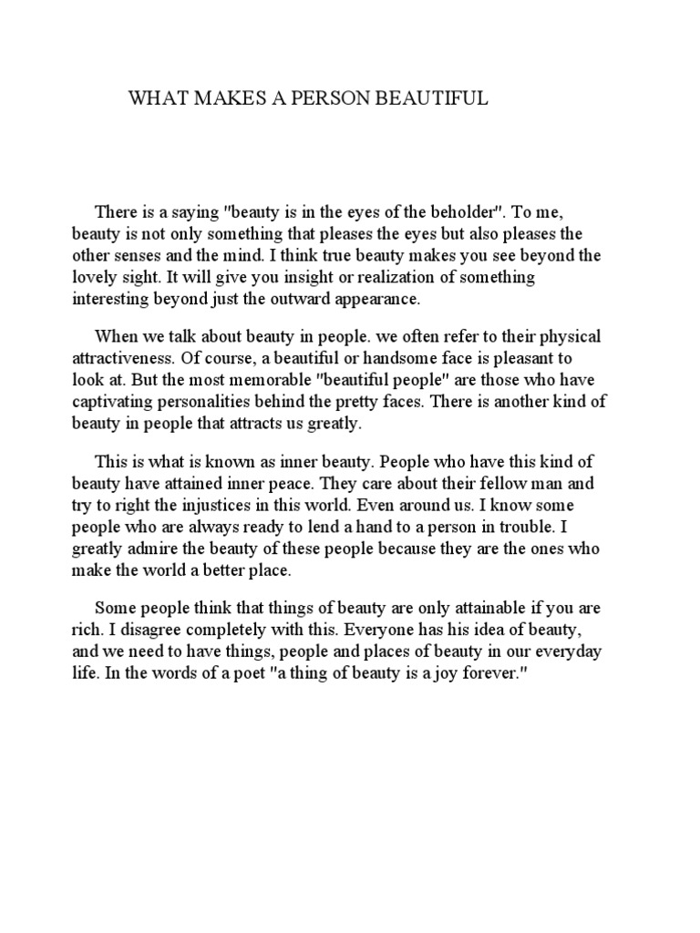 What Makes A Person Beautiful | PDF | Self-Improvement