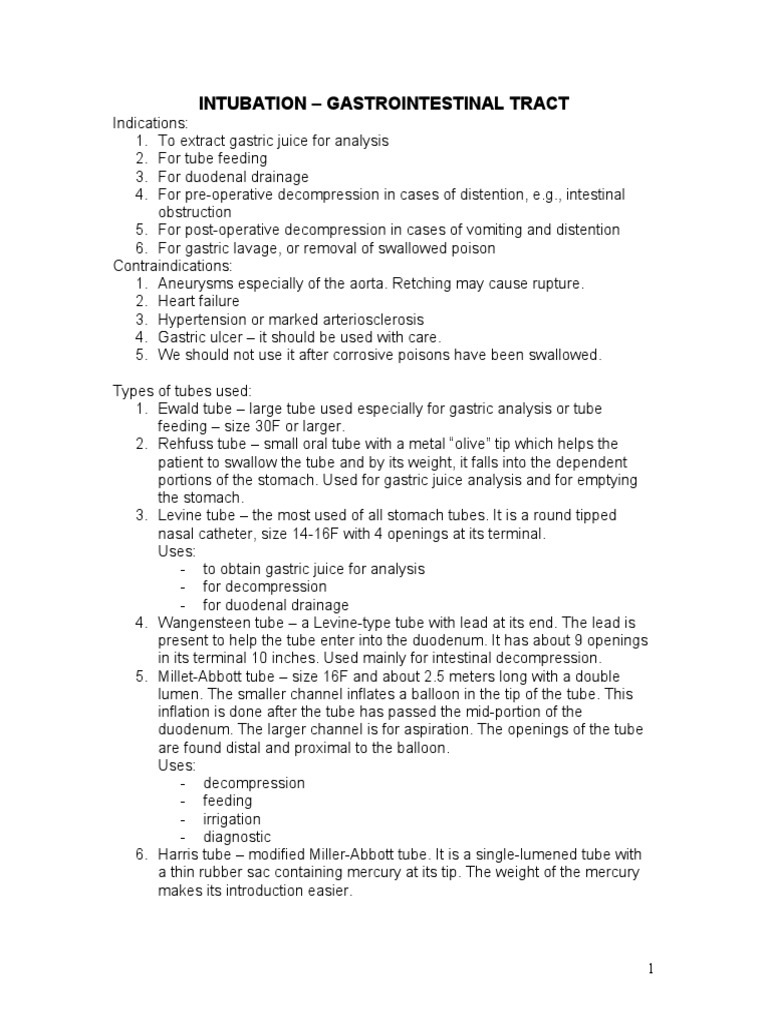 Gastrointestinal Intubation Techniques | PDF | Stomach | Gastroenterology