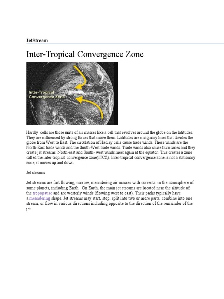 Inter-Tropical Convergence Zone: Jetstream | PDF | Jet Stream | Rain