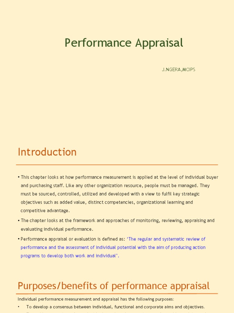 Chapter 6 - Performance Appraisal | PDF | Performance Appraisal ...