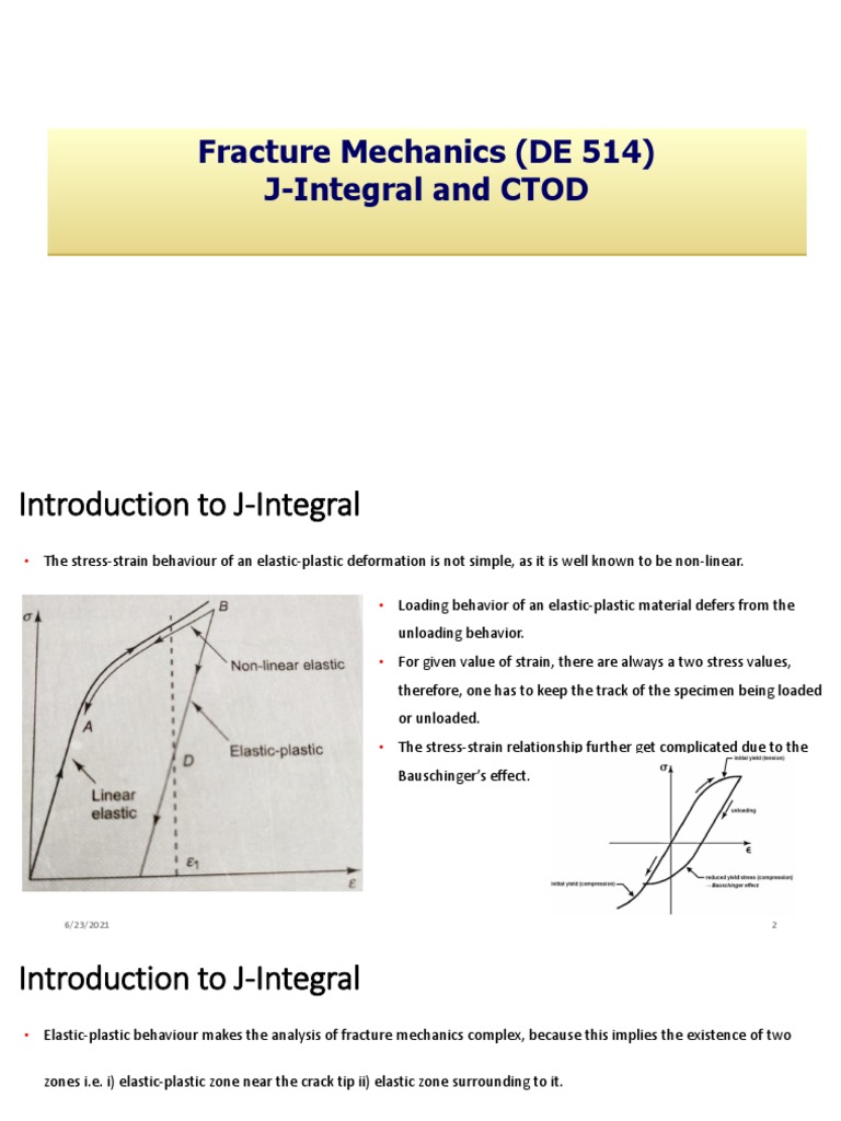 Fracture Mechanics - Chapter 6 and 7-J-Integral and CTOD | PDF ...
