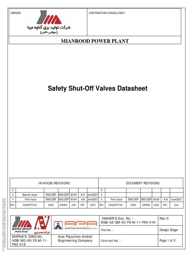 Mianrood Power Plant Safety Valves Data | PDF | Engineering | Energy ...