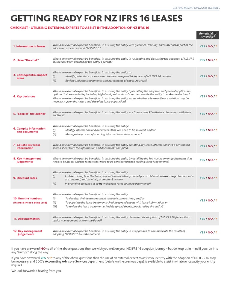 IFRS 16 Checklist | PDF | Business