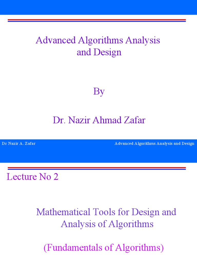 DR Nazir A. Zafar Advanced Algorithms Analysis and Design | PDF | Set ...
