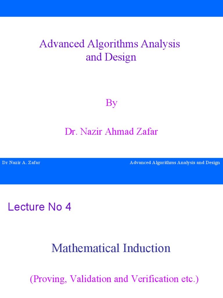 Advanced Algorithms Analysis and Design: by Dr. Nazir Ahmad Zafar | PDF ...