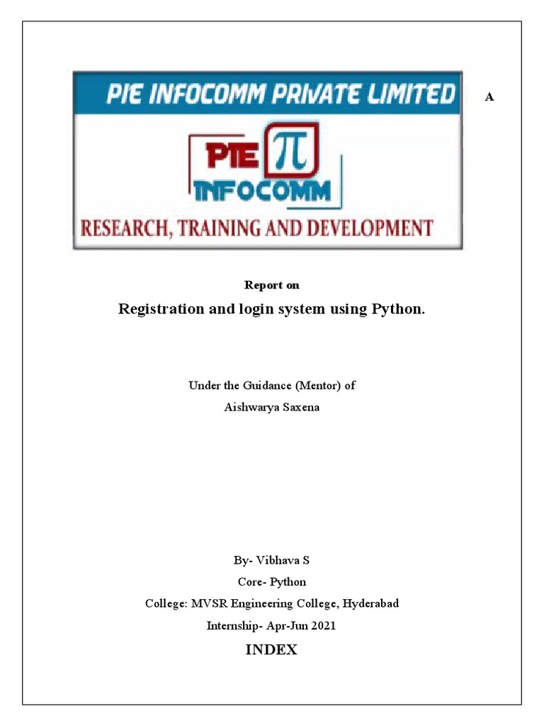 Registration and login system using Python | PDF | Login | Password