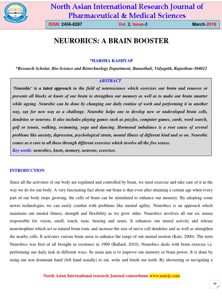 Neurobic A Brain Booster Journal | PDF | Neuron | Brain
