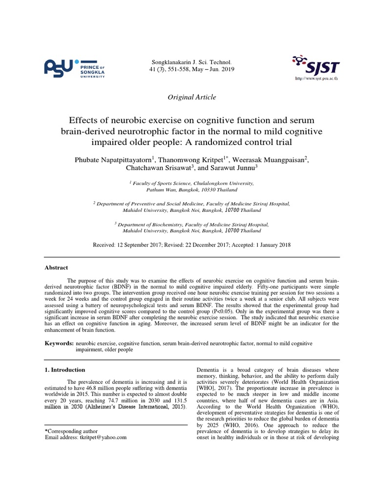 Neurobic Exercise Boosts Elderly Cognition | PDF | Dementia | Memory