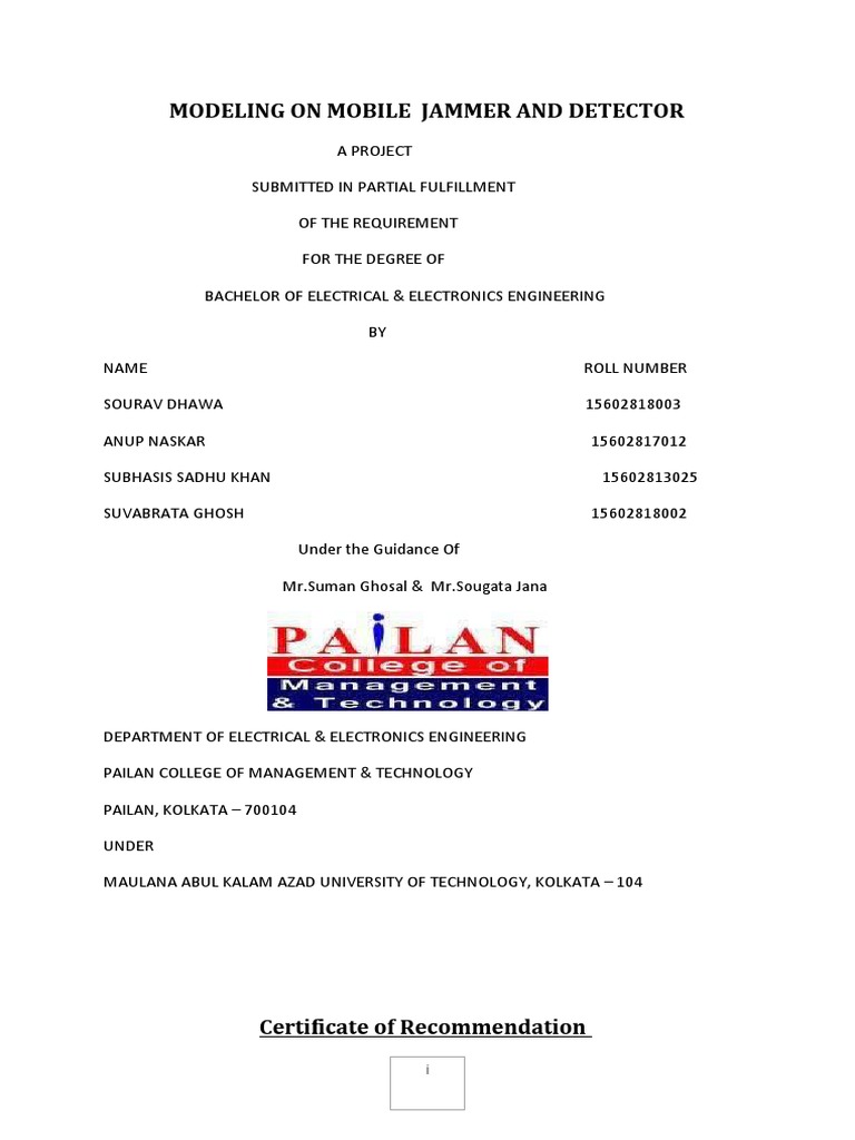 Project On Mobile Jammer and Detector Circuit (2021) | PDF | Resistor ...