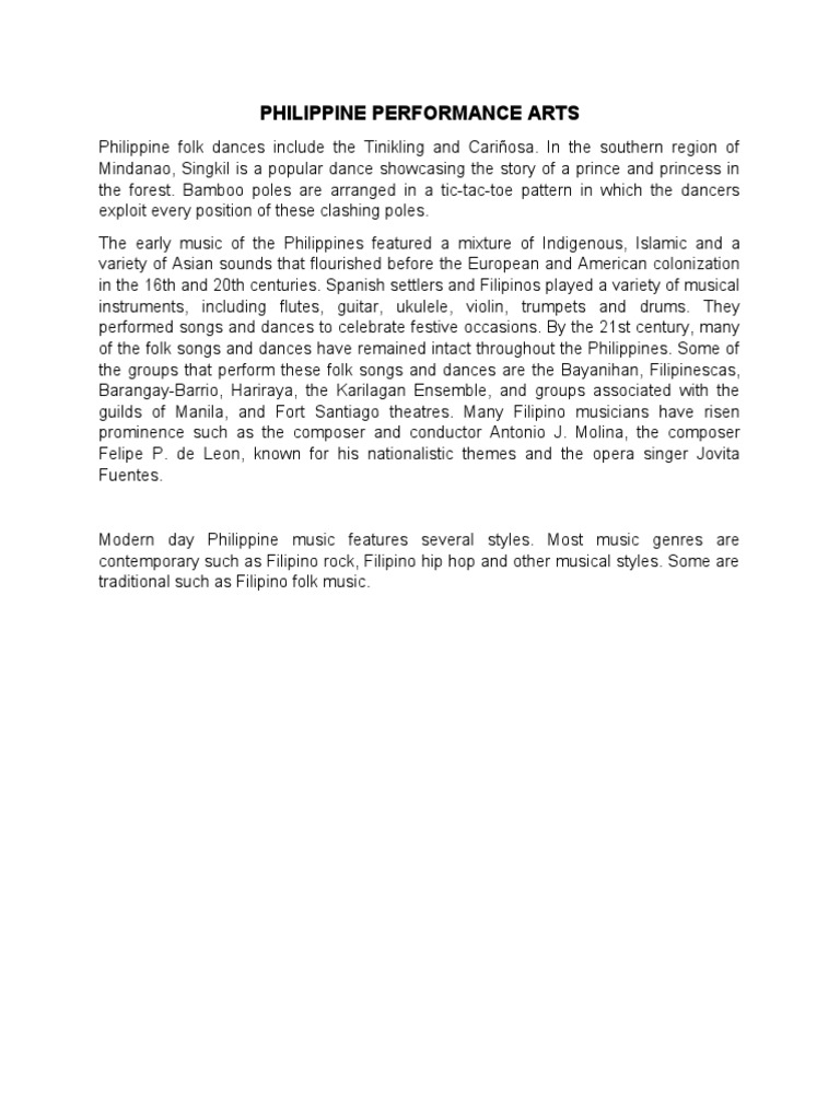 Philippine Folk Dances and Music | PDF | Social Science | Art