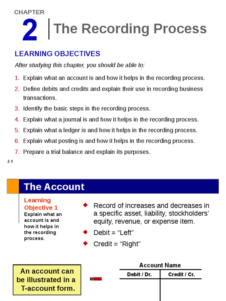 Lecture 2 Part 1 - Recording Process | PDF | Debits And Credits ...