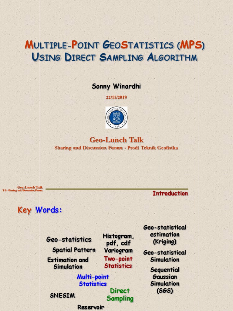14 SEISINV Course2021 Application of MultiPoint GeoStatistics | PDF | Statistical Theory ...