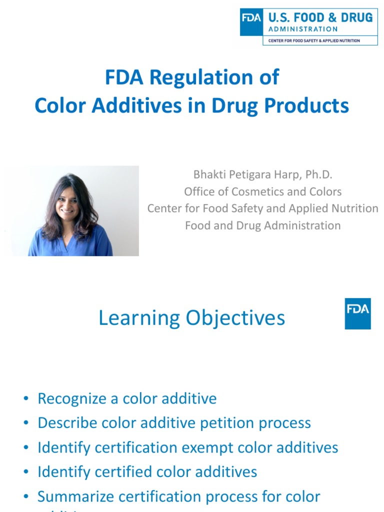 FDA Regulation of Color Additives in Drugs | PDF | Federal Food | Food ...