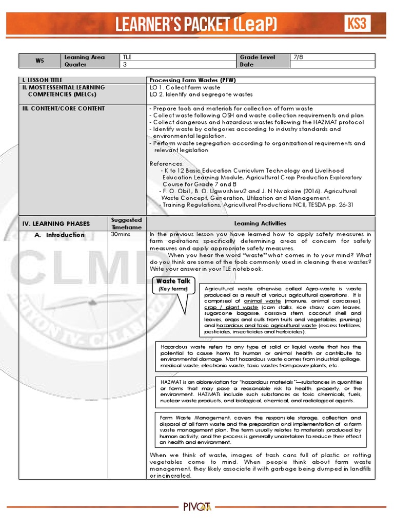 TLE AC7 8 w79 | PDF | Waste | Manure