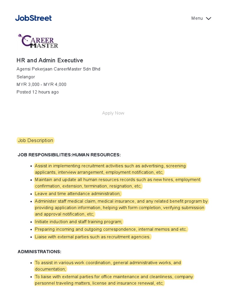 Job Advertisement Exercise | PDF | Human Resources | Diploma