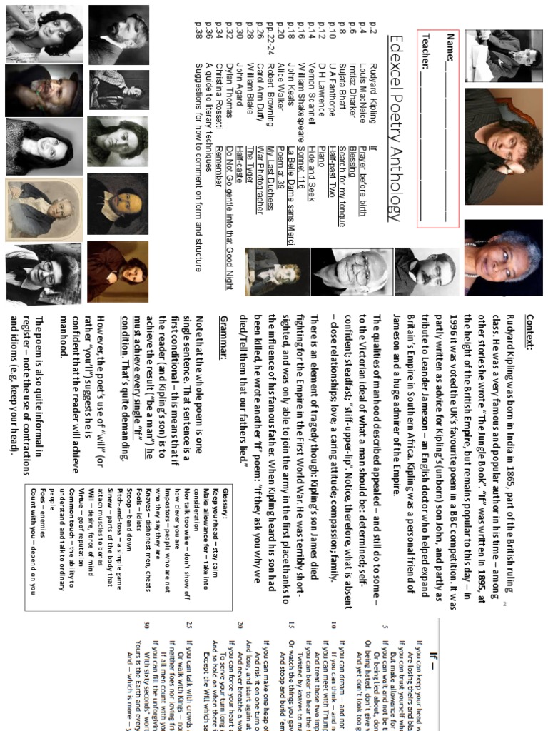 IGCSE EDXCEL Poetry Collection With Notes | Download Free PDF | Poetry ...