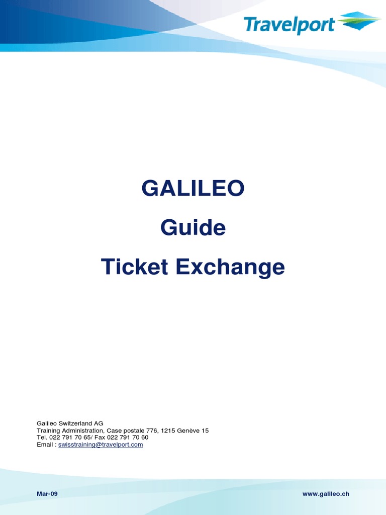 Galileo Guide Ticket Exchange | PDF | Swiss Franc | Fee