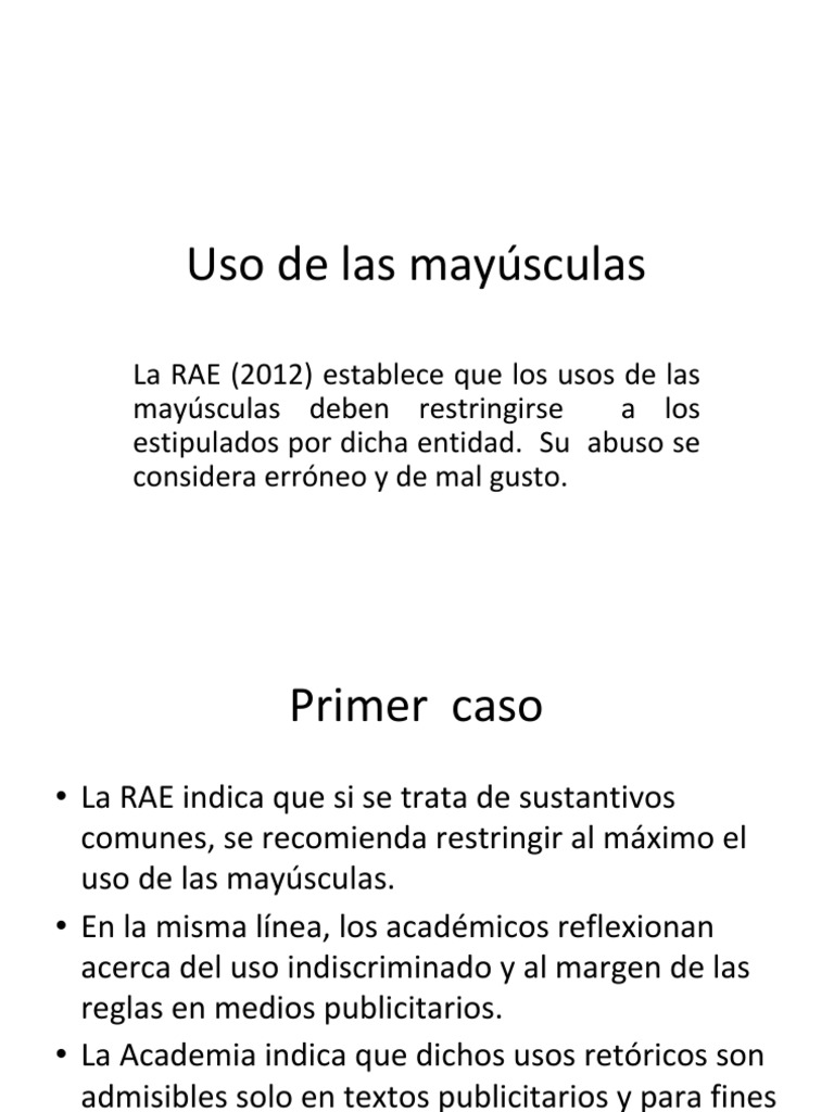 Reglas del uso de mayúsculas según RAE | PDF | Caso de carta | Ortografía