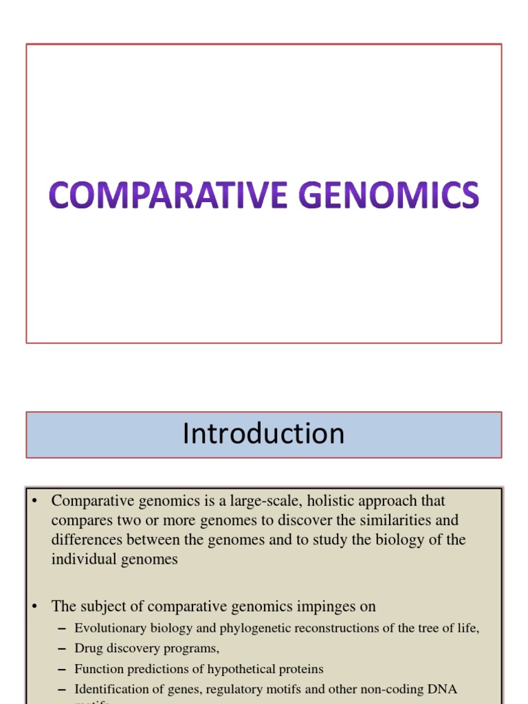 Comparative Genomics | PDF | Genome | Gene