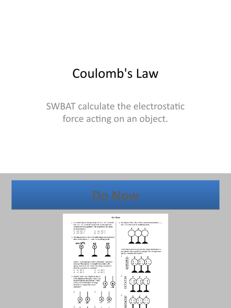 Calculating Electrostatic Force with Coulomb's Law | PDF | Electric ...