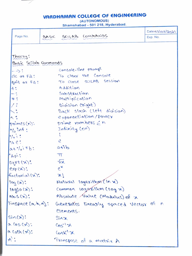 Scilab Notes' | PDF | Real Analysis | Elementary Geometry