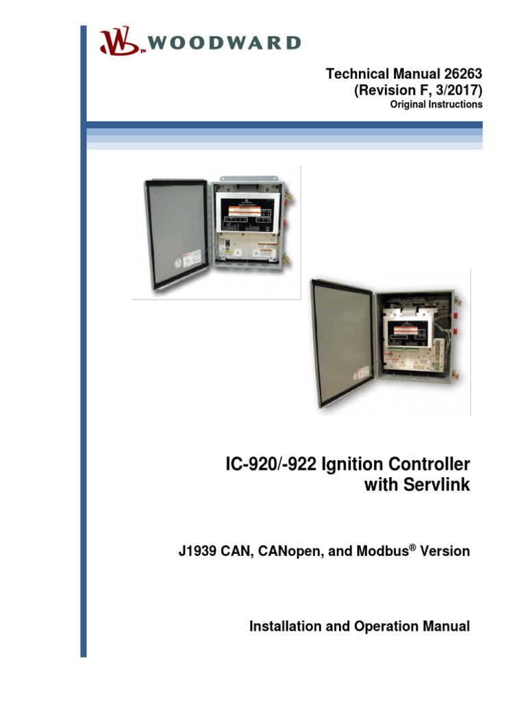 IC-920/-922 Ignition Controller With Servlink: Technical Manual 26263 ...