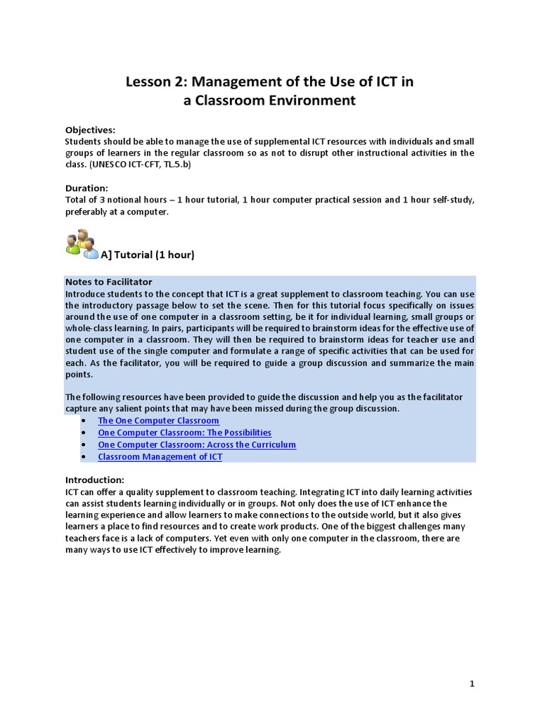 Managing ICT in the Classroom | PDF | Educational Technology | Classroom
