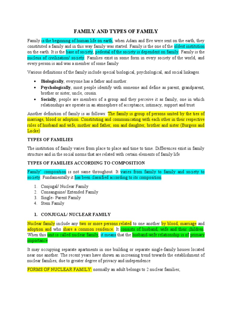 Family and Types of Family | PDF | Matriarchy | Family