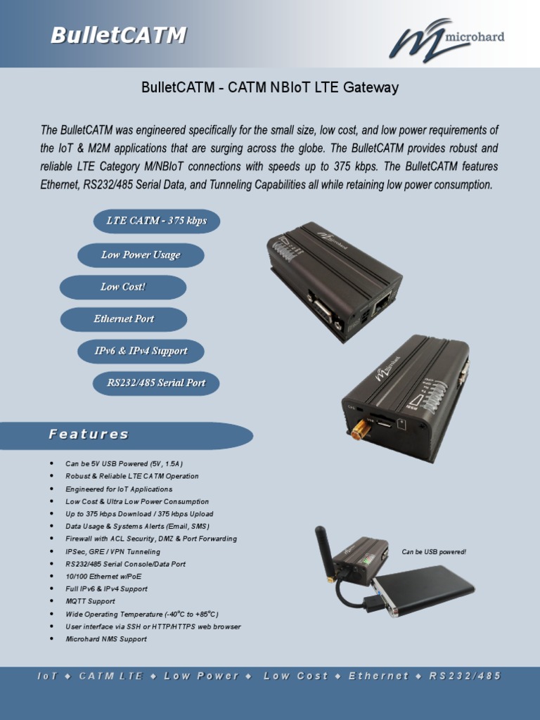 Bulletcatm: Bulletcatm - Catm Nbiot Lte Gateway | PDF | Port (Computer ...