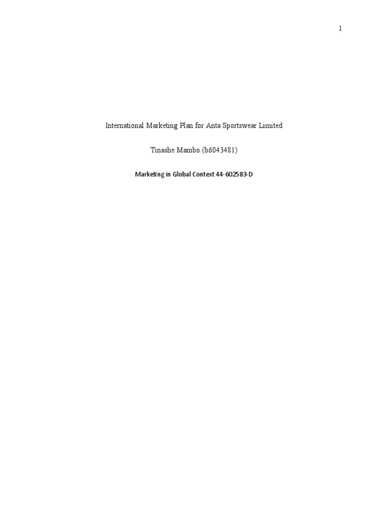 Marketing In A Global Context Assignment 2 Pdf Exports Marketing 