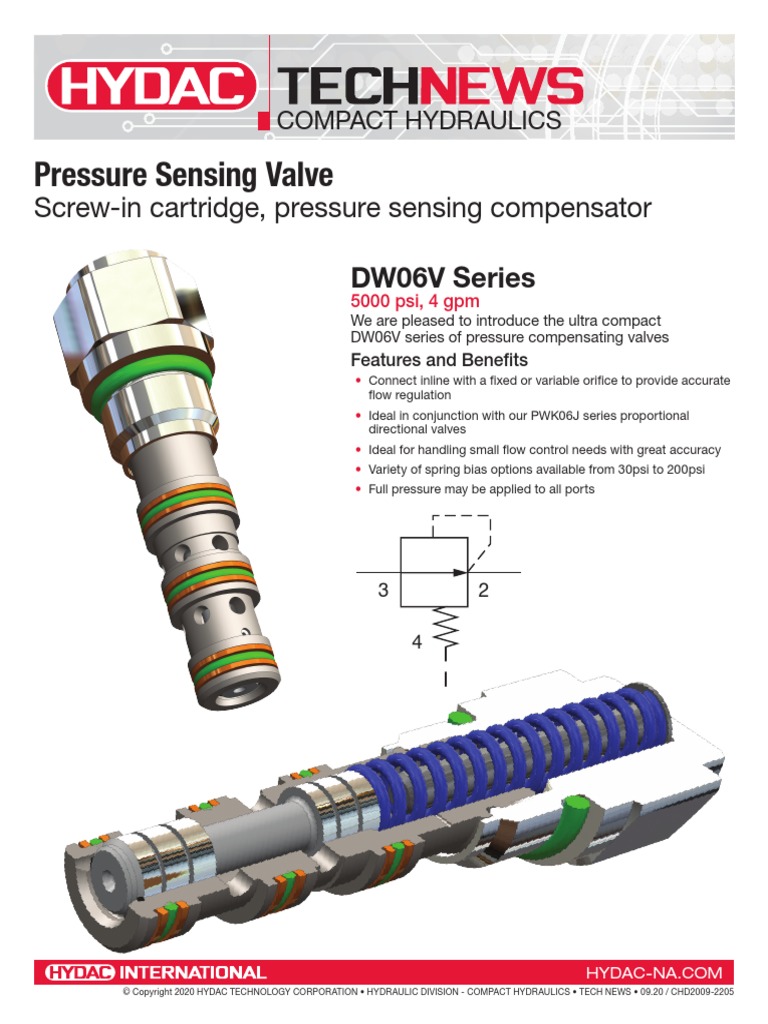 Pressure Sensing Valve HYDAC | PDF | Valve | Fluid Mechanics