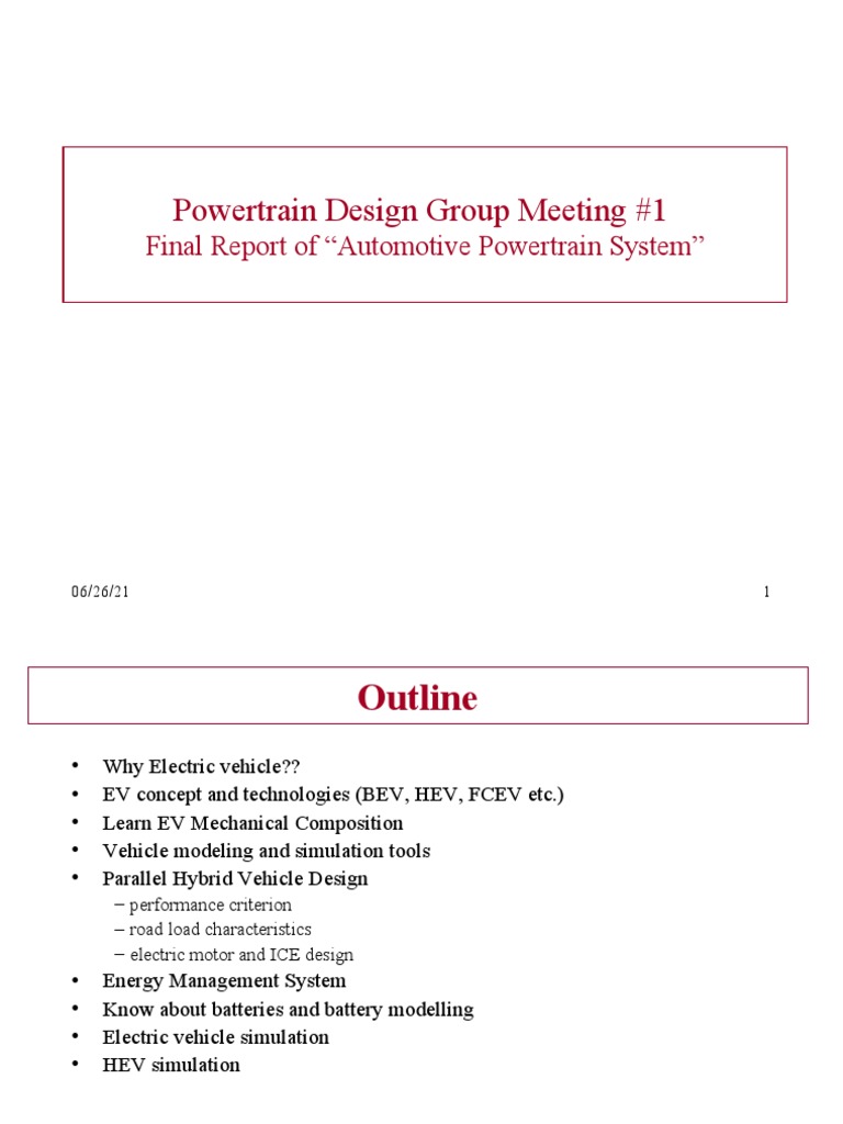 Powertrain Design Group Meeting #1: Final Report of "Automotive ...