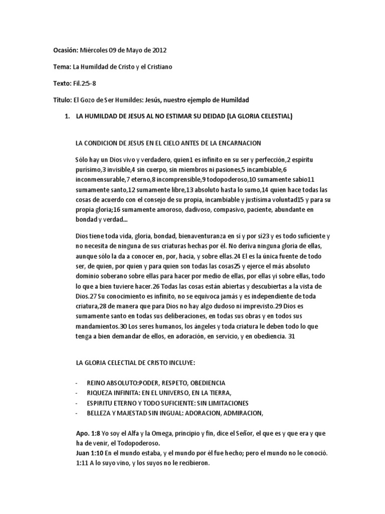 05-09jes S Nuestro Ejemplo de Humildad | PDF | Jesús | Epístola a los ...