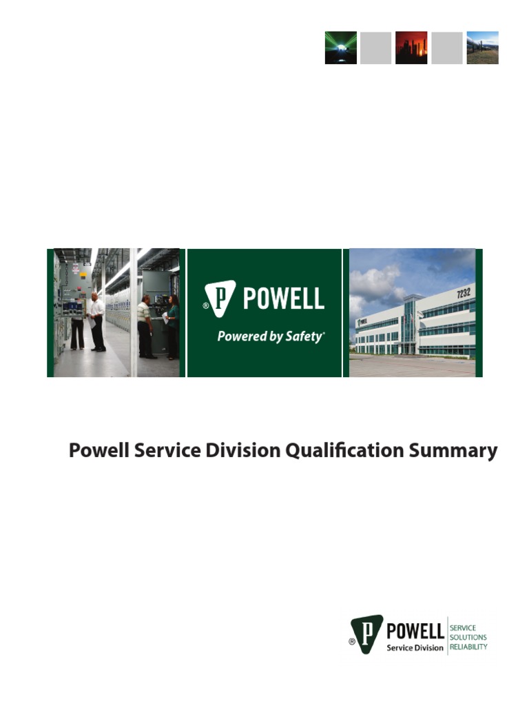 Powell Service Division Qualification Summary: Powered by Safety | PDF ...