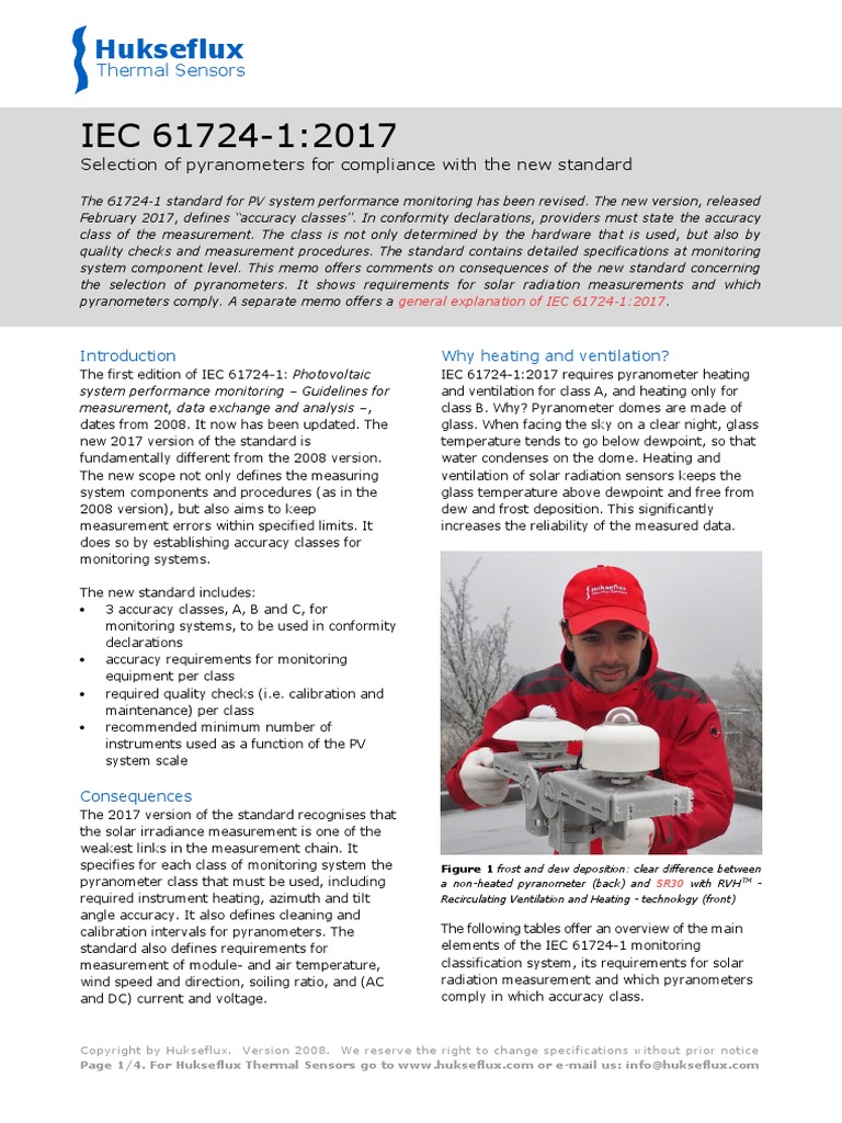 Iec 61724 1 2017 Version Selection Of Pyranometers V2008 Pdf Applied And Interdisciplinary