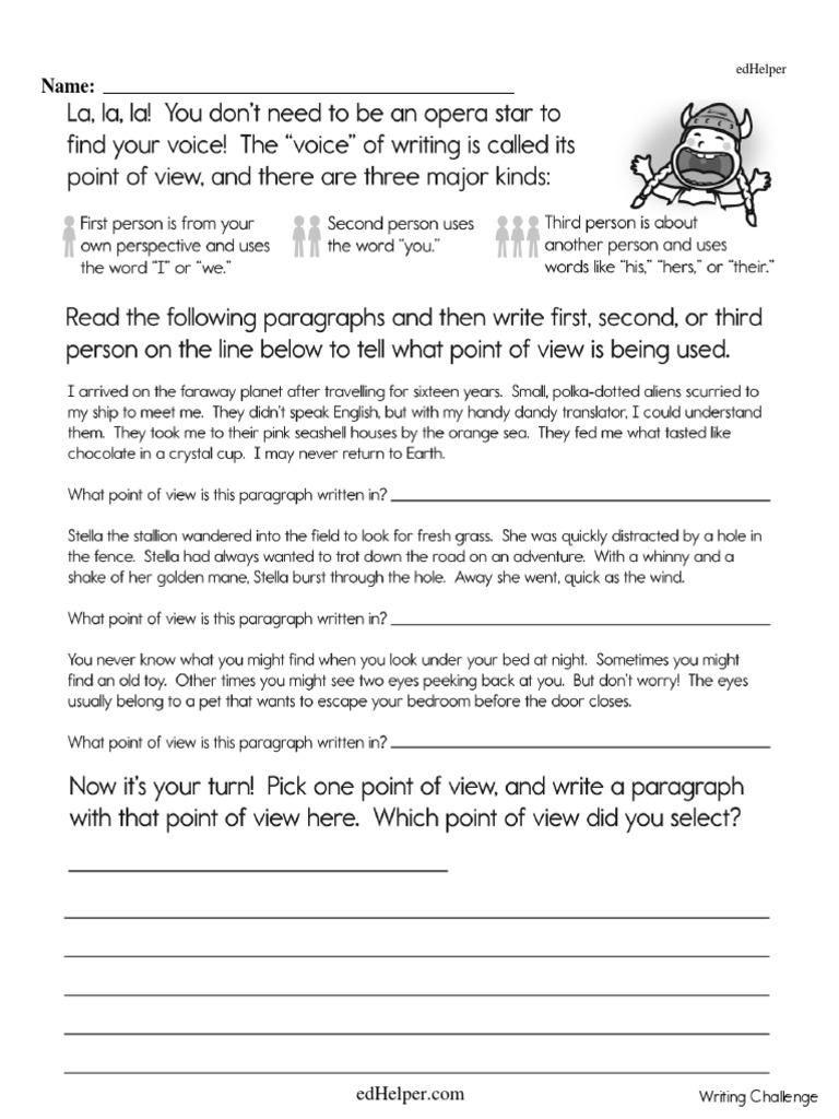 3rd Grade Writing Worksheets PDF