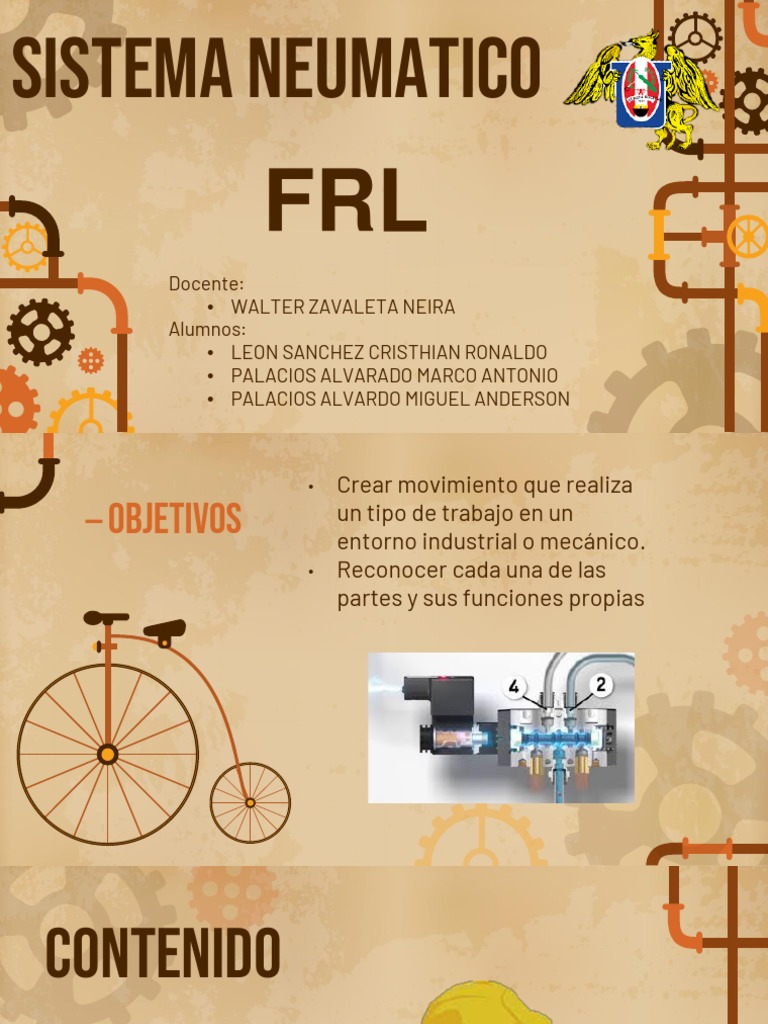 Sistema Neumático y FRL: Funciones Clave | PDF | Solenoide | Neumática