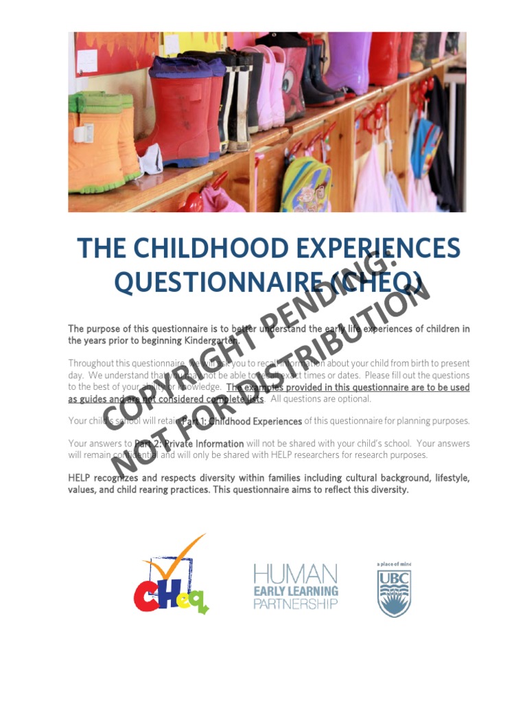 The Childhood Experiences Questionnaire (Cheq) | PDF | Child Care ...
